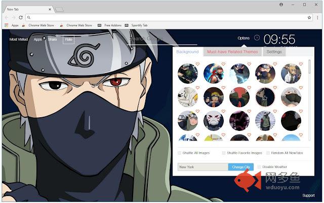 Kakashi Hatake HD Wallpaper Naruto New Tab Chrome插件下载及使用教程 - 网多鱼