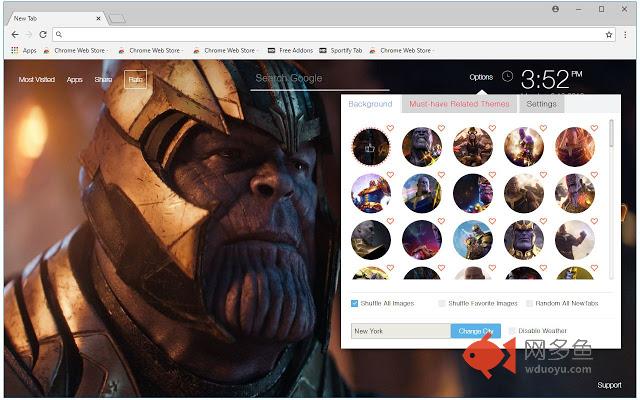 Marvel Thanos HD Wallpapers New Tab Themes Chrome插件下载及使用教程 - 网多鱼