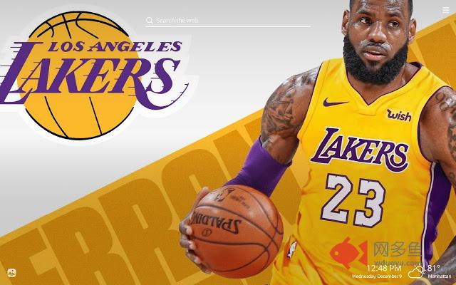LA Lakers NBA HD Wallpapers New Tab Theme Chrome插件下载及使用教程 - 网多鱼