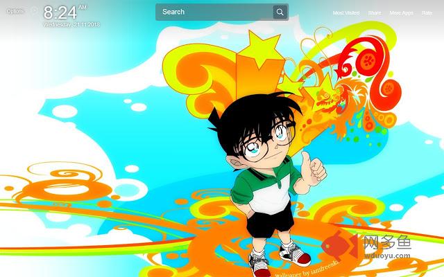 Detective Conan Wallpapers Theme New Tab Chrome插件下载及使用教程 - 网多鱼